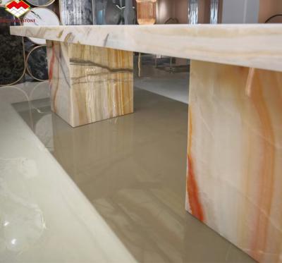 Cina Disegno di mobili da tavolo per hotel con pietra naturale Arco Iris Onice di marmo in vendita
