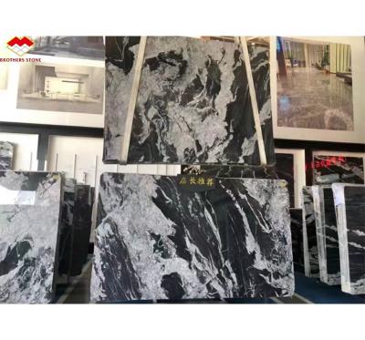 Cina Finitura superficiale dell' hotel in marmo nero Fendy italiano lucidato con piastrelle bianche in vendita