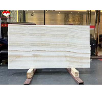 Cina Moderno Design Hotel Bagno Pannello di Parete con retroilluminazione Pietra Naturale Bianco Marmo Onyx in vendita