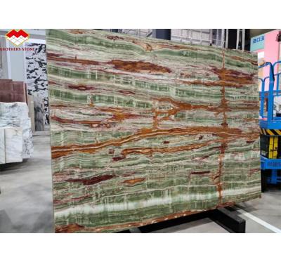 China Polished Surface Finishing Pakistan Bamboo Onyx Marble Slabs for Table Modern Design Style for sale