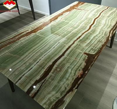 China Polished Surface Finishing Pakistan Bamboo Onyx Marble Slabs for Table Modern Design Style for sale