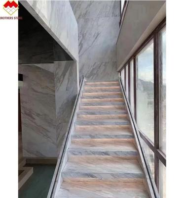 Cina Moderna luce a LED a seguito di una scala antiscivolo all'interno di marmo bianco cristallino in vendita