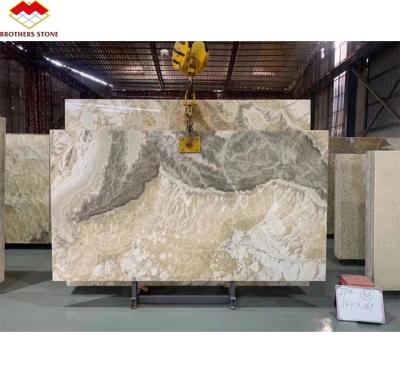 China Polished Translucent Onyx Stone Modern Design for Natural Backlit Jade Ink Marble Big Slab for sale