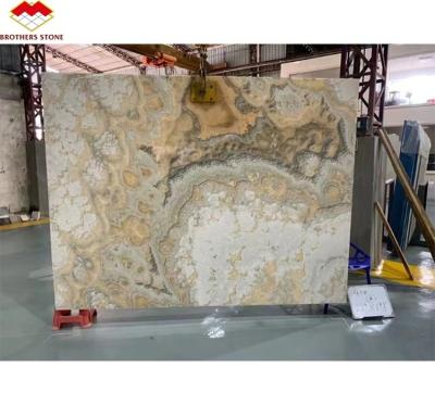 Cina Pietra di onice trasparente lucidata Design moderno per il retroilluminato naturale inchiostro di giada marmo grande lastra in vendita