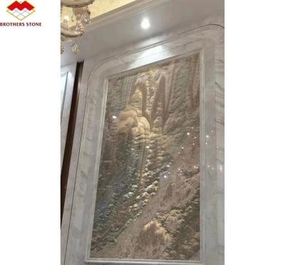 Cina Pietra di onice trasparente lucidata Design moderno per il retroilluminato naturale inchiostro di giada marmo grande lastra in vendita