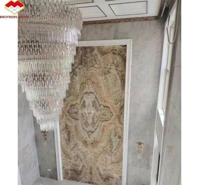 Cina Pietra di onice trasparente lucidata Design moderno per il retroilluminato naturale inchiostro di giada marmo grande lastra in vendita