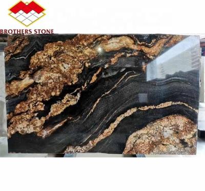Cina Pietra naturale lucidata Granito oro cosmico per tavolo da caffè e banconi aspetto moderno in vendita