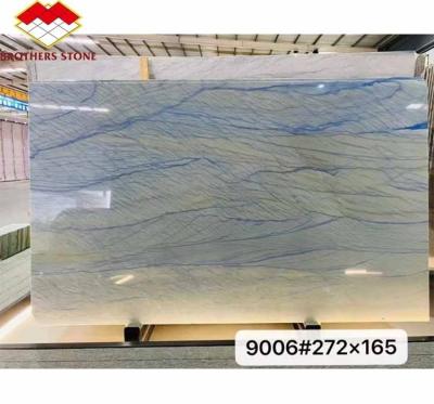 China Directly Sell Honed Azul Imperial Slab Blue Sky Quartzite Grand Skylight Marble Tile for sale