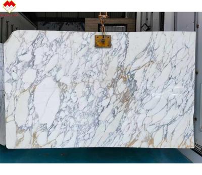 China Wall and Flooring Modern Design Snow White Marble Table Top with Brown Veins for sale