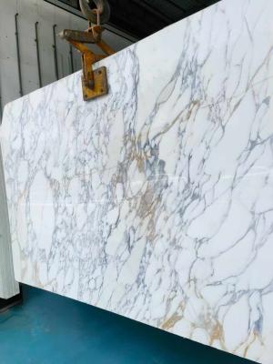 China Wall and Flooring Modern Design Snow White Marble Table Top with Brown Veins for sale