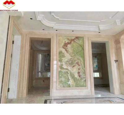 Cina Pannello retroilluminato in marmo di onice verde per il design grafico moderno e la decorazione murale in vendita