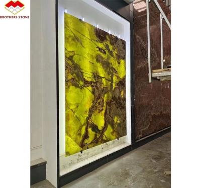 Cina Pannello retroilluminato in marmo di onice verde per il design grafico moderno e la decorazione murale in vendita