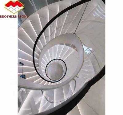 China Foshan Custom Modern Honed Marble Big Slab Cut-to-Size Stairs for Home Interior Design for sale