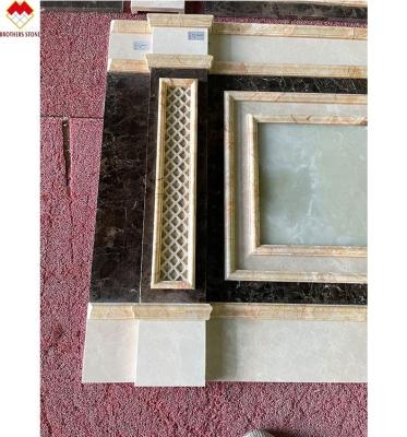 Cina Villa sfondo rivestimento murario verde onicso e marmo beige lastra di pietra in design moderno in vendita
