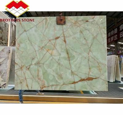 Cina Sapphire Verde Onyx Marmo Giada Pietra Slab per soggiorno Sala da pranzo Camera da letto in vendita