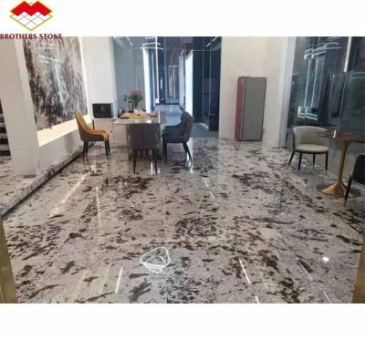 Cina Parete interna tagliata a misura Verniciata Montagna di neve di pietra di marmo di volpe d'argento in finitura lucida in vendita