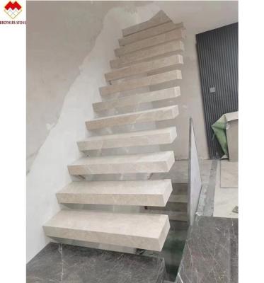 China 15 18 mm grijze marmeren spiraaltrappen voor moderne huizen en eenvoudige installatie Te koop