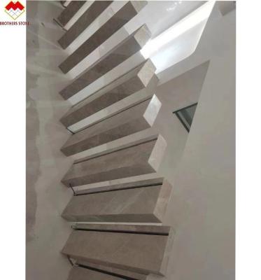 China 15 18 mm grijze marmeren spiraaltrappen voor moderne huizen en eenvoudige installatie Te koop