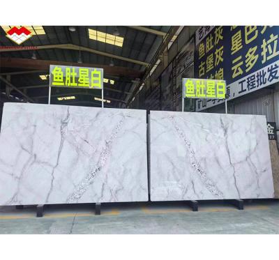 China Moderne Calacatta witte granieten platen voor interieur trappen, trappen en muurontwerp Te koop