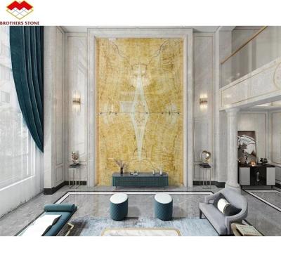 Cina Modern White Onyx Marble Wall Bookmatched Slabs per la decorazione personalizzata in pietra naturale in vendita