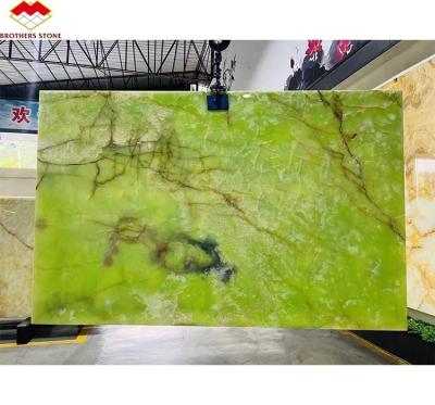 China Natural Green Jade Onyx Marble Slabs for Modern Graphic Design and Table Background for sale