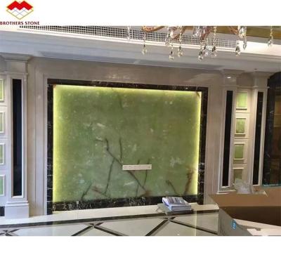 China Natural Green Jade Onyx Marble Slabs for Modern Graphic Design and Table Background for sale