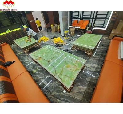 China Natural Green Jade Onyx Marble Slabs for Modern Graphic Design and Table Background for sale
