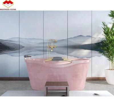 Cina Pietra naturale retroilluminata rosa onice lastra di pietra traslucida per tavolo moderno e batutub in vendita