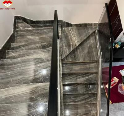 中国 ホテルのインテリア装飾 45度グレー大理石 大石板とイタリア製のガラスの材料 販売のため