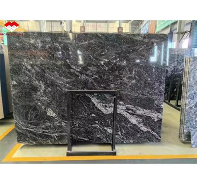 China Custom Modern Polished Wave Grey Marble Board for Hotel Wall Panel Floor Design Style for sale