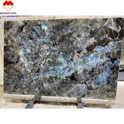 Cina Grande Slab Luxury Smeraldo Blu Onyx Marmo dal Brasile per Tavolo Trasparente Cena in vendita