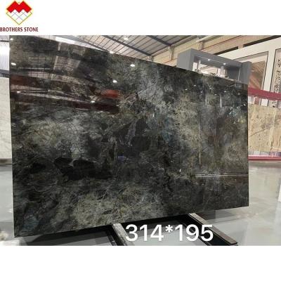 Cina Grande Slab Luxury Smeraldo Blu Onyx Marmo dal Brasile per Tavolo Trasparente Cena in vendita
