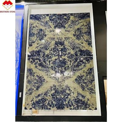中国 オーダーメイド ボリビアブルー 透明ソダライトオニックス大理石 大きいスラブまたはサイズにカット 販売のため