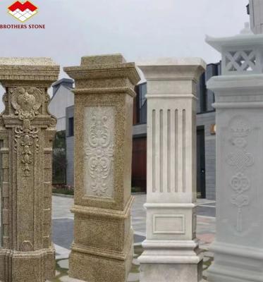 China 2700kg/m3 Granite Stone Hand Carved Cut-to-Size Pillar for Exterior Column Design for sale
