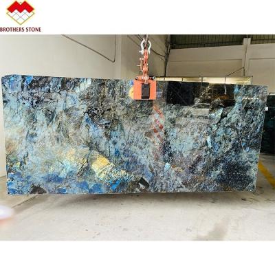 China 15-18 mm Dikte Blauw Bahia Marmer Transparent Kristal Blauw Onyx Marmeren tegel in goede staat Te koop
