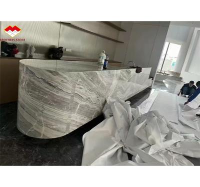 China Gepolijste Servische grijze marmeren wandpanelen voor high-end interieurversiering Te koop