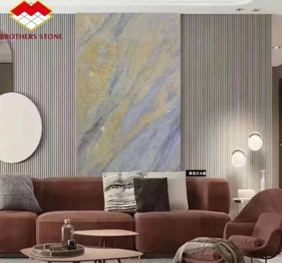 Cina Migliora il tuo salone delle scale con 20 mm di blu ghiaccio onicso di pietra rivestimento e retroilluminazione in vendita