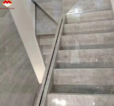 China ODM OEM Gepolijste maanlicht Grijze marmeren steen vloer trappen voor hotel in Yunfu Te koop