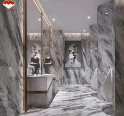 China Design de interiores de hotel Calcite Marble Step Pavimento e escadas com luz em Florença Cinza à venda