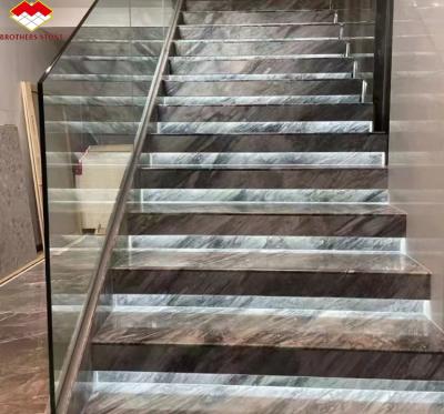 China Design de interiores de hotel Calcite Marble Step Pavimento e escadas com luz em Florença Cinza à venda