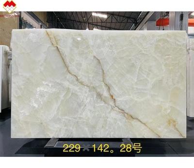 Cina Moderno design di villa lucidata bianca lastra di marmo di onice per pareti e pavimenti del soggiorno in vendita