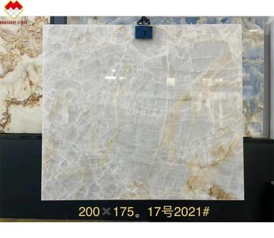 Cina Moderno design di villa lucidata bianca lastra di marmo di onice per pareti e pavimenti del soggiorno in vendita