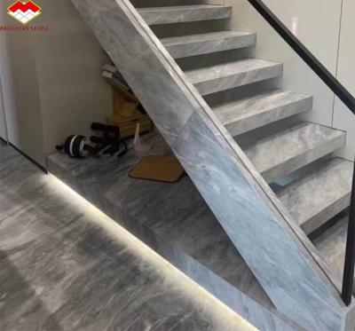 Cina Popolare spazio grigio marmo grande lastra per le moderne luci di scala grigio in casa e hotel in vendita