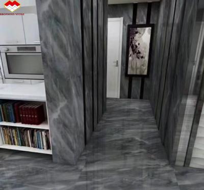 Cina Popolare spazio grigio marmo grande lastra per le moderne luci di scala grigio in casa e hotel in vendita