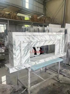 Cina Fuoco di marmo bianco di design moderno per installazione a parete in vendita