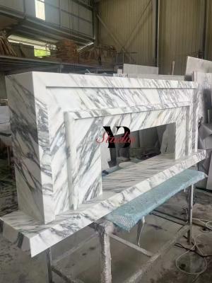 China Villa Modern Design gesneden Italiaanse Arabescato Corchia Witte Marmeren Vlam op maat Te koop