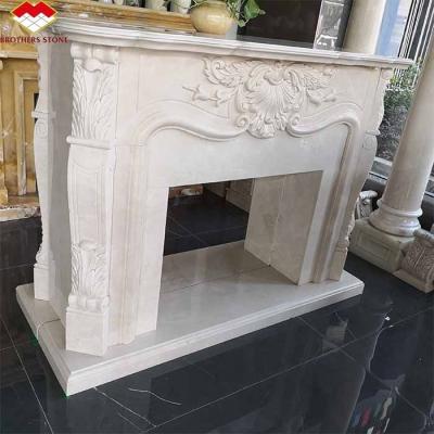 China Moderne binnenkamin van witte steen met room omgeven gepolijste open haard voor tafel villa Te koop