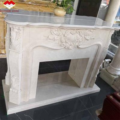 China Moderne binnenkamin van witte steen met room omgeven gepolijste open haard voor tafel villa Te koop
