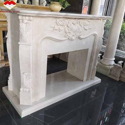 China Moderne binnenkamin van witte steen met room omgeven gepolijste open haard voor tafel villa Te koop