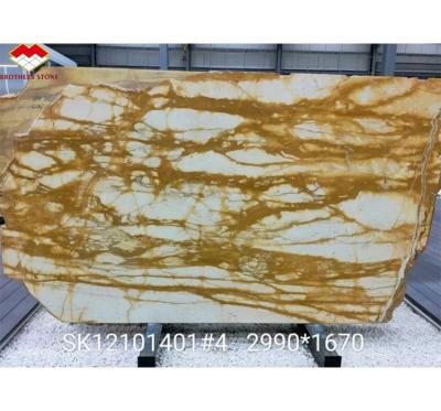 Китай Современный стиль дизайна Италия Luxury Big Slab Sienna Золотая мраморная плитка для гостиничных стен и стола продается